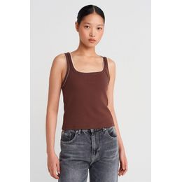 Damen Rippstrick Baumwolle Cami Bluse