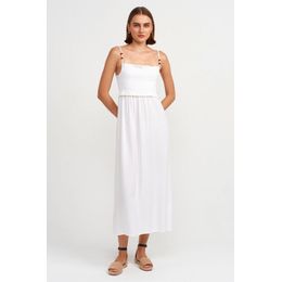 &Auml;rmelloses A-Linien-Midikleid mit quadratischem Ausschnitt
