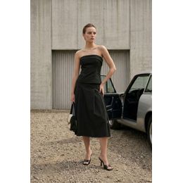 Tr&auml;gerlose Bluse und Midi-Rock mit hoher Taille Set