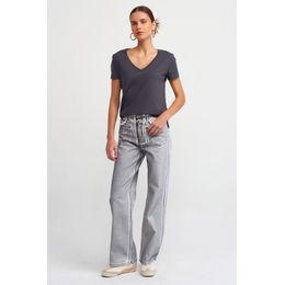 Damen Baumwoll V-Ausschnitt T-Shirt