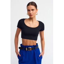 Damen Ripp-Strick Crop-Top