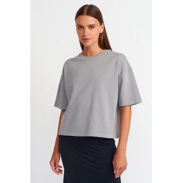 &Uuml;bergro&szlig;es Baumwoll-Crewneck-T-Shirt