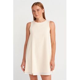 Baumwoll-Popeline &Auml;rmelloses Mini Shift-Kleid