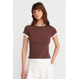 Damen Slim Fit Baumwoll Rundhals T-Shirt