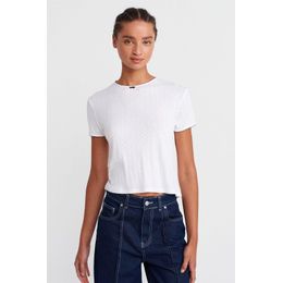 Damen Ripp Crop-Top