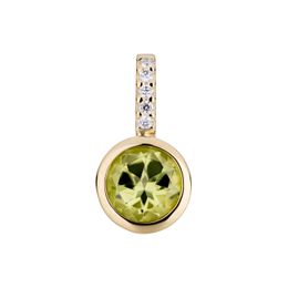 OROLINO Anh&auml;nger Gold 585 mit 5x Brillant zus. 0,02ct. und Peridot