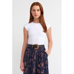 Damen Slim Fit Rundhalsausschnitt T-Shirt