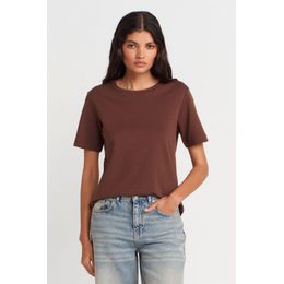 Damen Baumwoll Rundhalsausschnitt T-Shirt