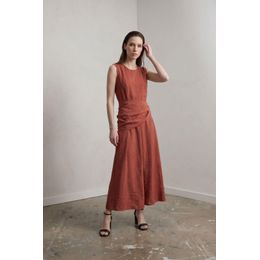 &Auml;rmelloses A-Linien Midi-Kleid