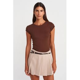 Damen Slim Fit Baumwoll T-Shirt mit Rundhalsausschnitt