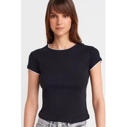 Damen Slim Fit Baumwoll-Crop-Top