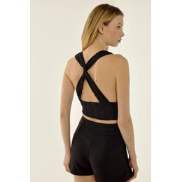 V-Ausschnitt Kreuz-R&uuml;cken Crop Top