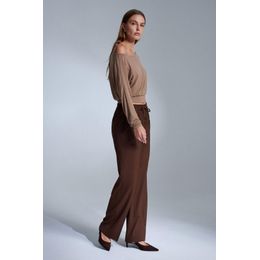 Damen gerade geschnittene Crepe-Hosen