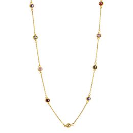 Kette mit Anh&auml;nger Celesta "375 Gelbgold mit Zirkonia bunt", gelb, Halsketten, Damen, 42/45cm, Gold, L: 45, gl&auml;nzend
