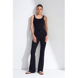H&uuml;fthoches Schlagjersey-Hose mit Kordelzug