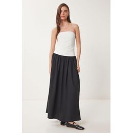 Farbblockiertes Schulterfreies Maxikleid