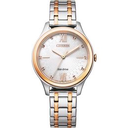 Solaruhr Citizen, gold (silbergoldfarben), Armbanduhren, Damen, Armbanduhr, Damenuhr, analog, Edelstahlarmband