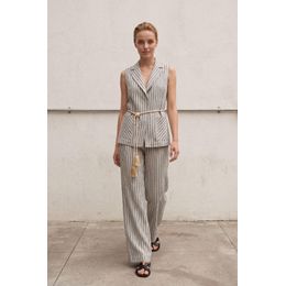 Gestreiftes, &auml;rmelloses Weste und weit geschnittene Hose Set