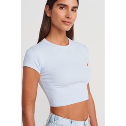 Damen Slim Fit Kurzarm-Crewneck-T-Shirt
