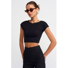 Slim Fit Crop-Jersey-Bluse