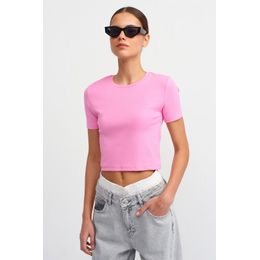 Damen Slim Fit Crop Crew Neck T-Shirt