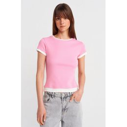 Damen Slim Fit Baumwoll T-Shirt mit Rundhalsausschnitt