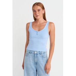 Rippstrick-Baumwollmix Crop Cami Top