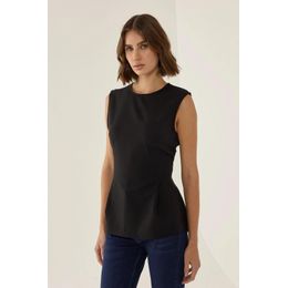 Schwarzes Peplum-Top