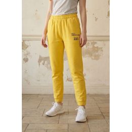 H&uuml;fthohe bedruckte Baumwoll-Lycra-Jogginghosen