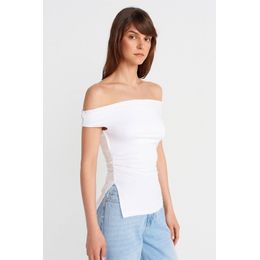 Damen Off-Shoulder Slim-Fit Jersey Bluse