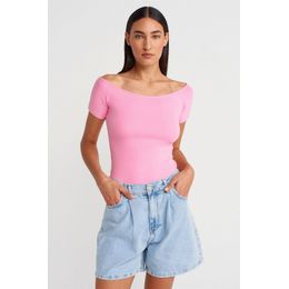 Damen Slim Fit Boot-Ausschnitt T-Shirt