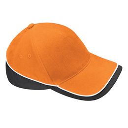 Beechfield - "Teamwear Competition" Baseball-M&uuml;tze (Orange/Schwarz/Wei&szlig;)