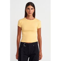 Damen Slim Fit Baumwoll-Crop-T-Shirt