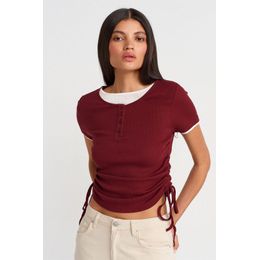 Damen Baumwoll Slim Fit Rundhals T-Shirt