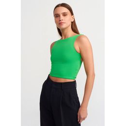 &Auml;rmellose Damen-Cut-Out-Crop-Bluse