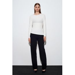 Slim Fit Langarm-Jerseybluse