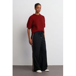Gestreifte weite Crepe-Hosen