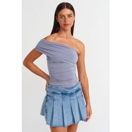 Schulterfreie Slim Fit Jersey-Bluse