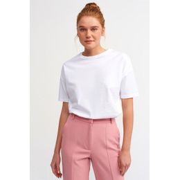 Damen Baumwolle Rundhalsausschnitt T-Shirt