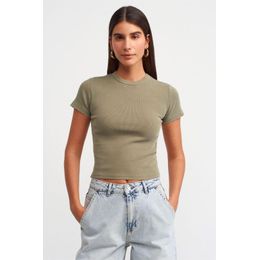 Damen Slim Fit Crop T-Shirt