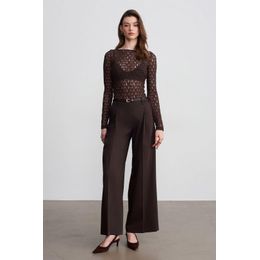Hochtaillierte weite Crepe-Hose