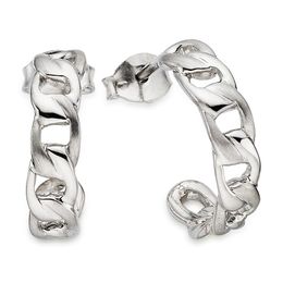 Paar Creolen Bruno Banani "Schmuck Geschenk Silbersteckcreolen", silberfarben, Ohrringe, Damen, 15,5mm, Silber 925 (Sterlingsilber)