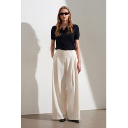 Damen High-Waist Weitbein-Crepe-Hosen