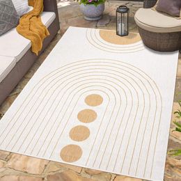 Outdoorteppich Carpet City "DUO RUG 5739", gelb, B:160cm H:5mm L:230cm, Obermaterial: 100% Polypropylen, Teppiche, Outdoorteppich, Wendeteppich Wetterfest In- & Outdoor, Balkon, Terrasse, Wohnzimmer
