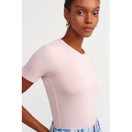 Damen Slim Fit Rundhalsausschnitt T-Shirt