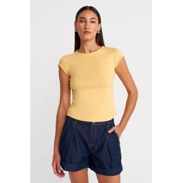 Damen Slim Fit Baumwoll Rundhals T-Shirt