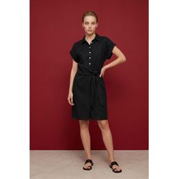 Baumwoll-Popeline Mini Hemdblusenkleid