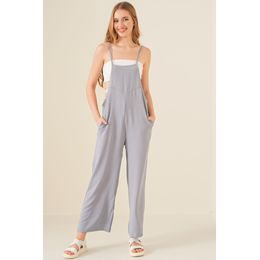 Bequemer weit geschnittener Jumpsuit mit quadratischem Kragen