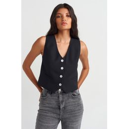 Damen Crop Gewebte Weste