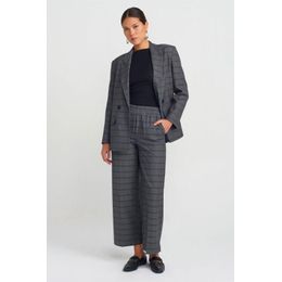 Damen Karo Weite Bein Kn&ouml;chellange Hose